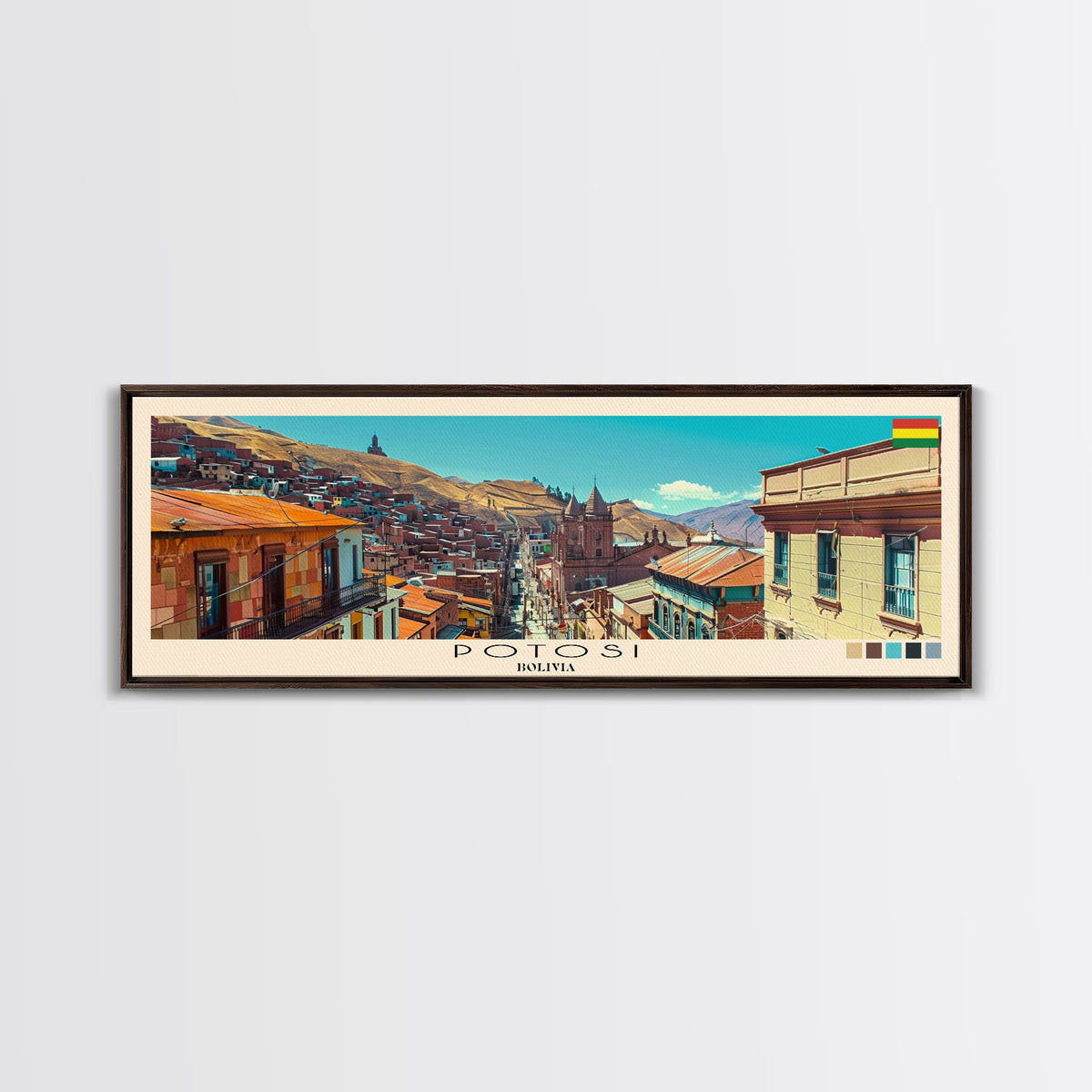 Potosi, Bolivia Panoramic Canvas Print, Potosi, Bolivia Painting, Boli