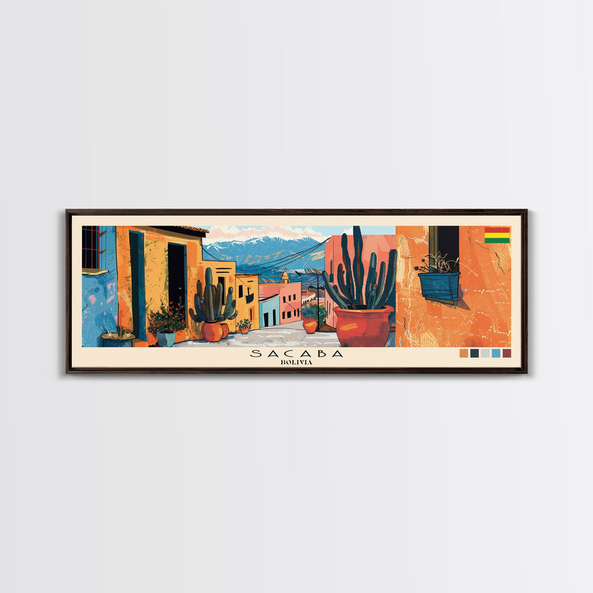 Sacaba, Bolivia Panoramic Canvas Print, Sacaba, Bolivia Painting, Boli