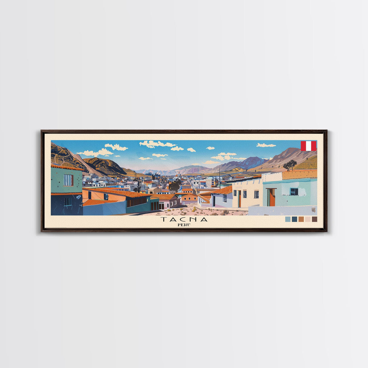 Tacna, Peru Panoramic Canvas Print, Tacna, Peru Painting, Peru Art, Ta
