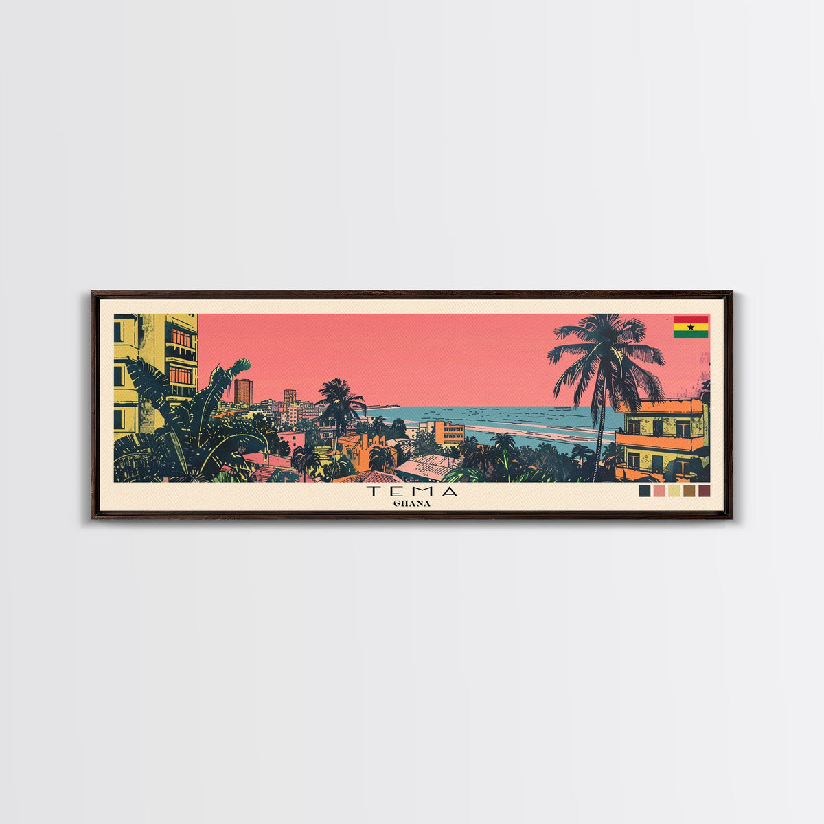 Tema, Ghana Panoramic Canvas Print, Tema, Ghana Painting, Ghana Art, T