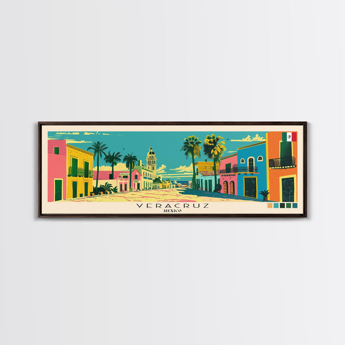 Veracruz, Mexico Panoramic Canvas Print, Veracruz, Mexico Painting, Me