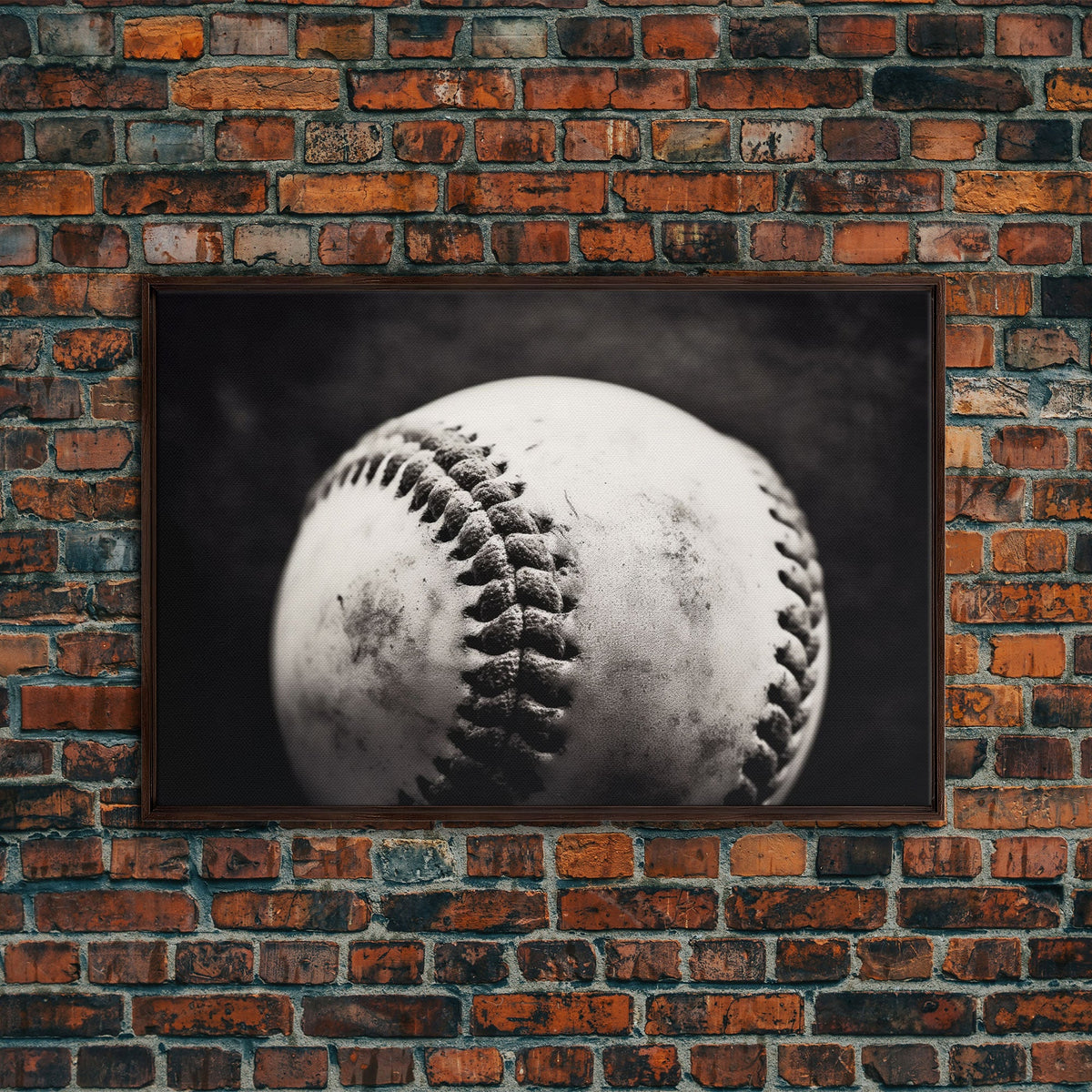 Framed Baseball Print, Black and White Baseball Picture, Sports Wall D