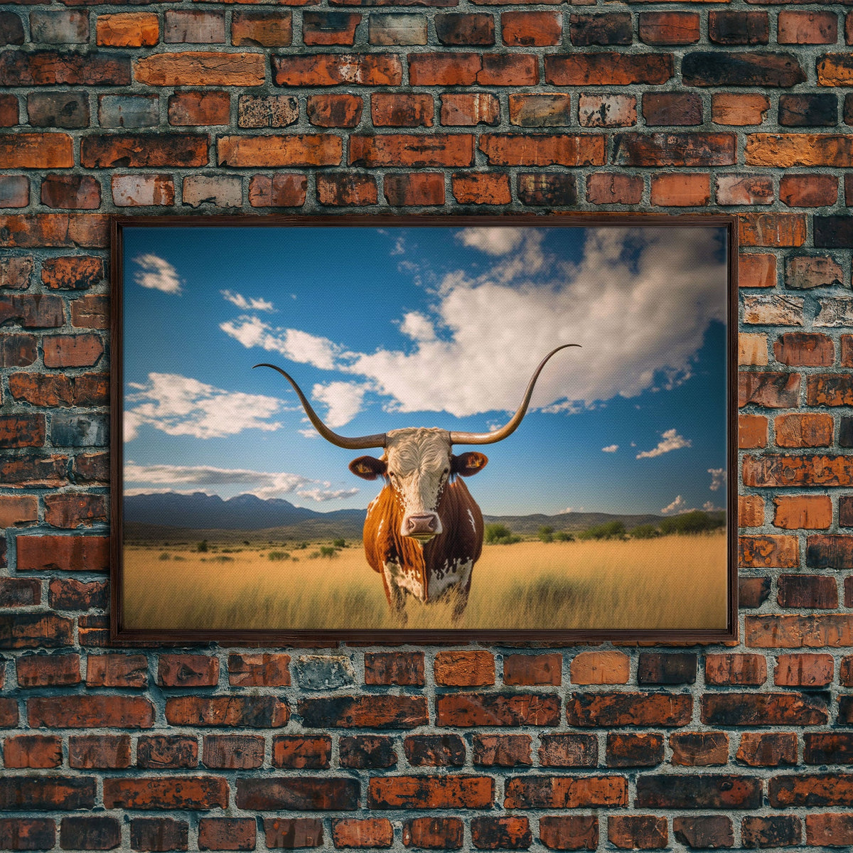 Texas longhorn art Rustic wall art, wall decor Western farmhouse decor