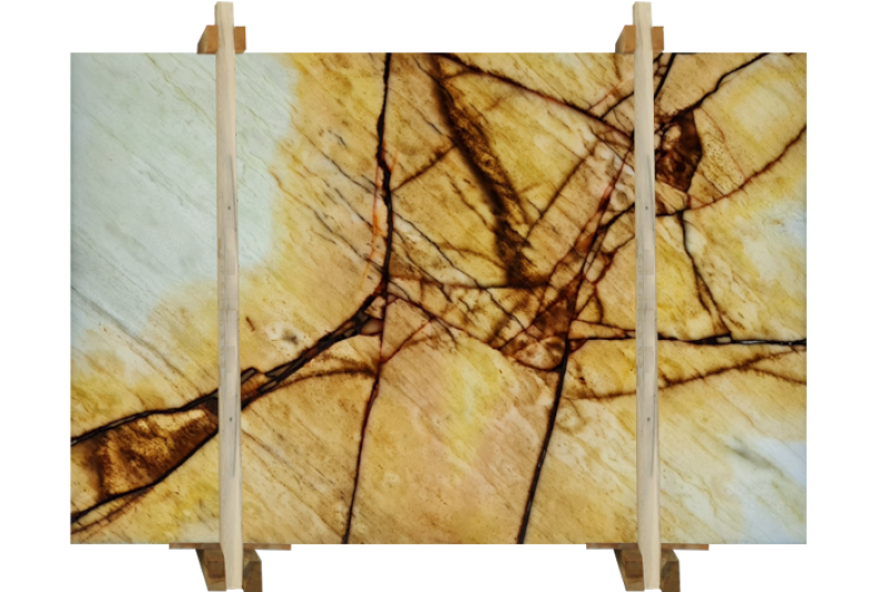 Agora Gold Light Beige Marble Slabs Polished - Livfloors Collection