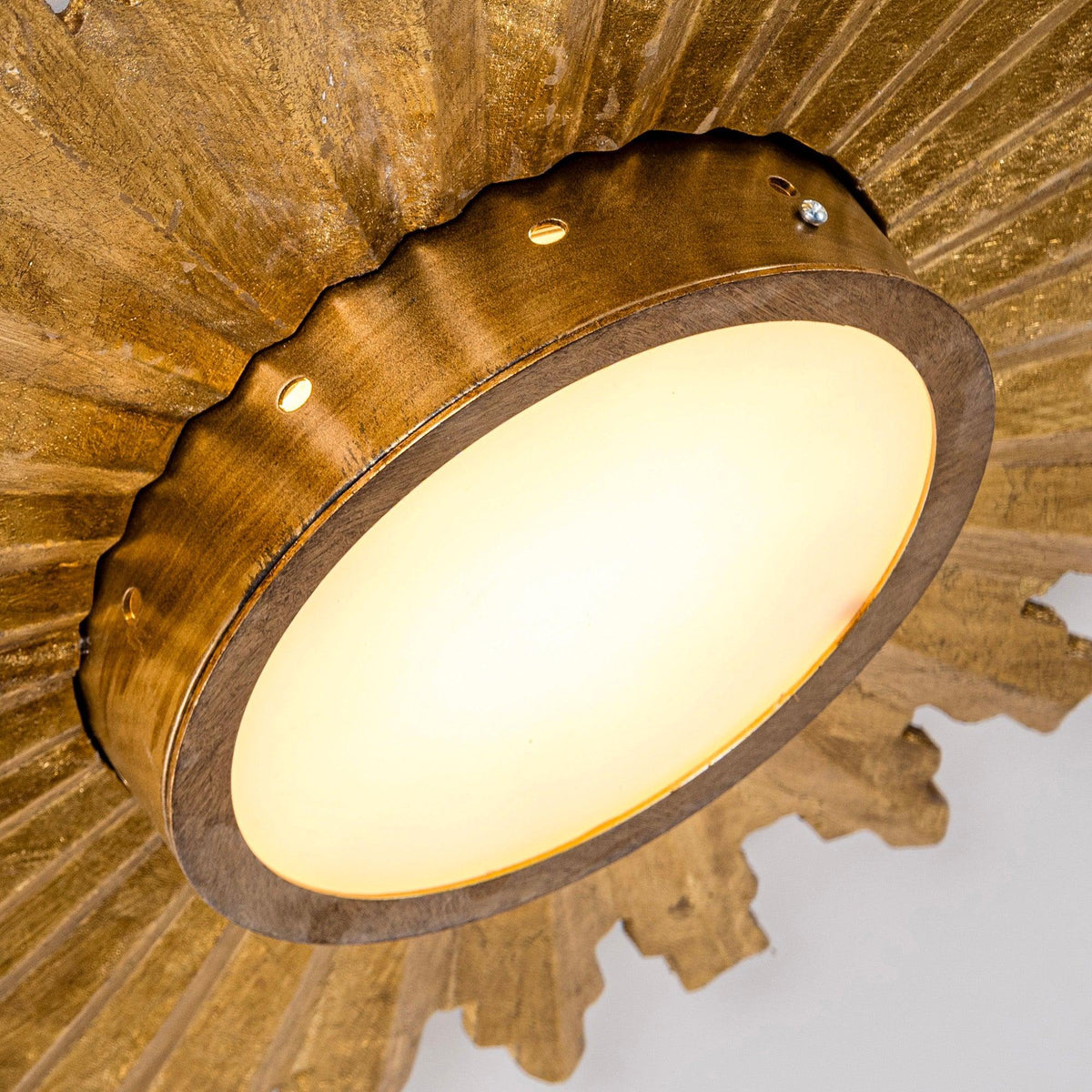 Golden Sunburst Flush Mount LED Lighting