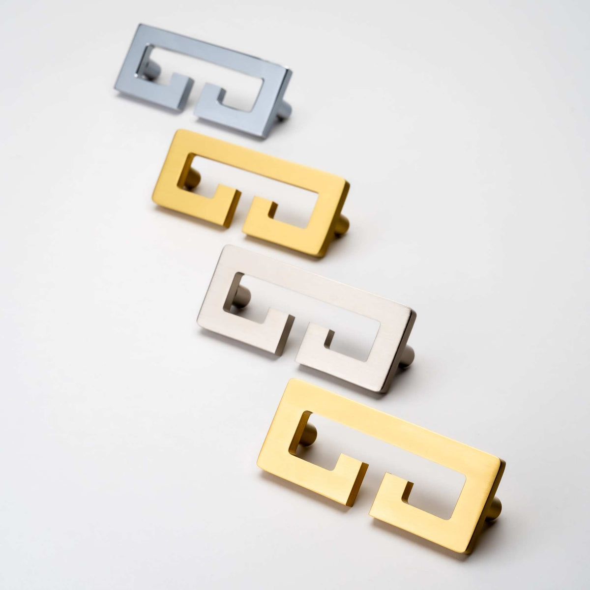 Chloe, Solid Brass Greek Key Pull