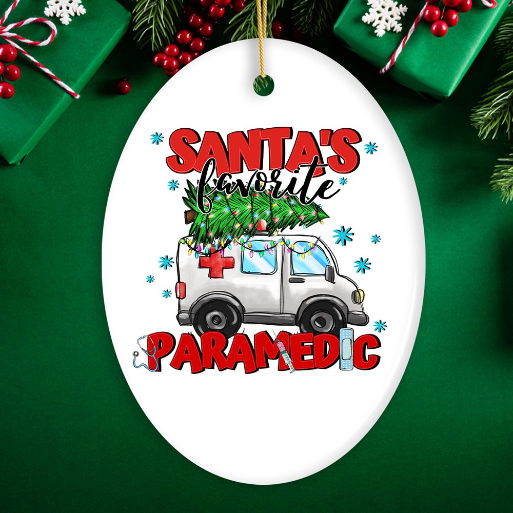 Santa’s Favorite Paramedic Christmas Ornament, EMT Appreciation Gift