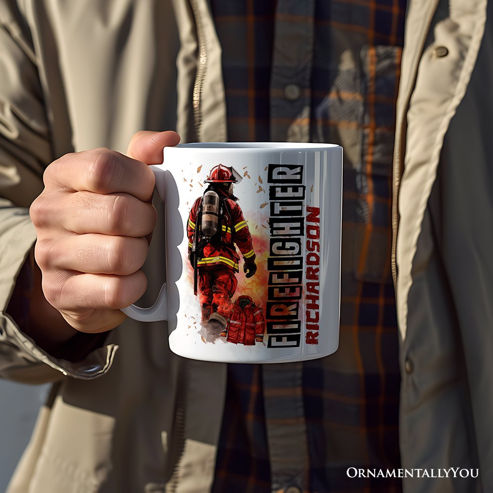 Firefighter Personalized Mug, Appreciation Fire Department Custom Gift