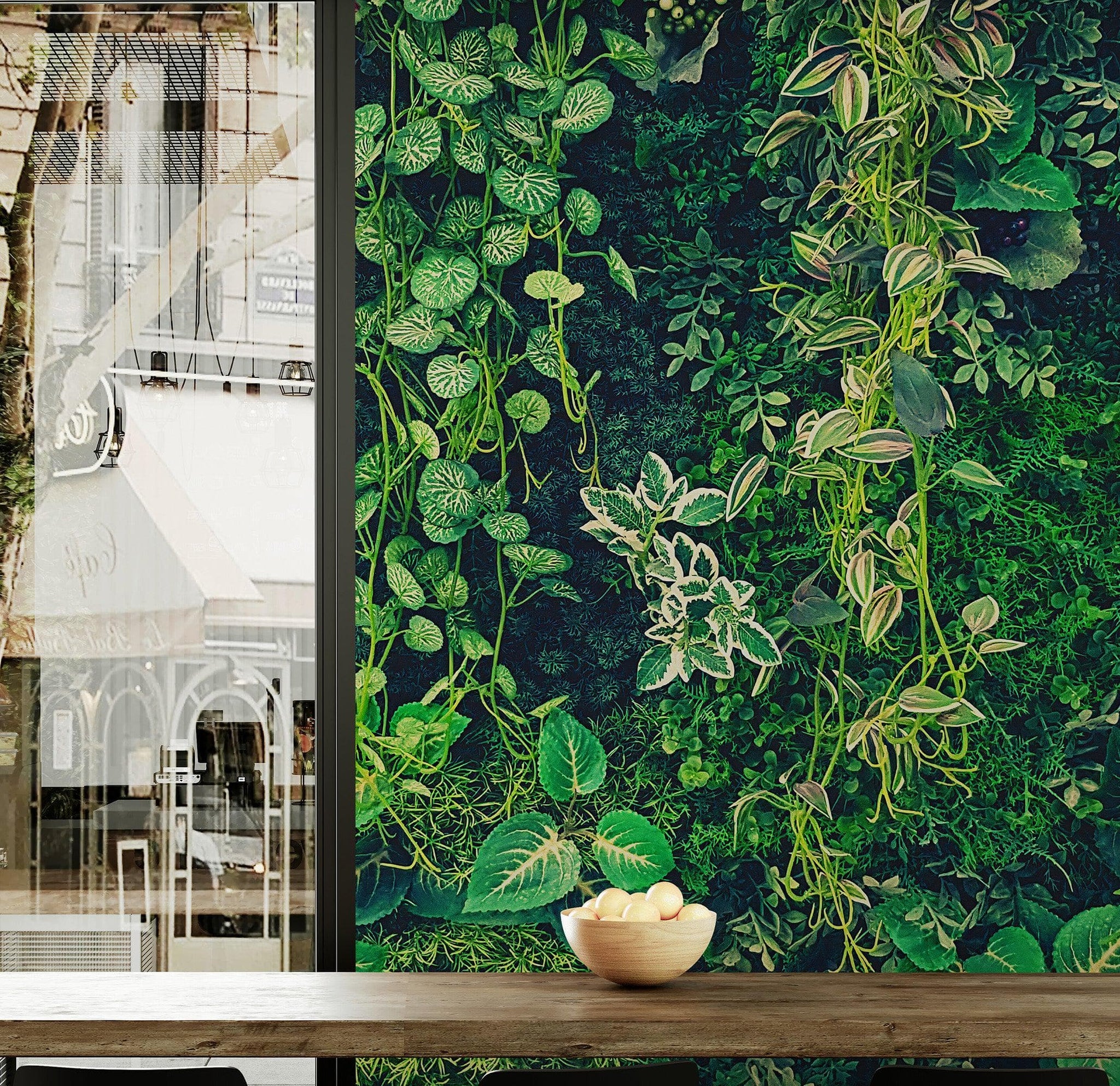 Greenery Jungle Bush Wallpaper Mural. Tropical Leaves / Fern Wallpaper