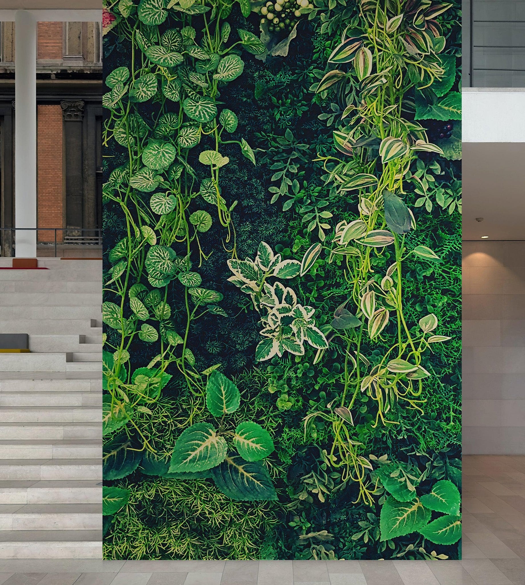 Greenery Jungle Bush Wallpaper Mural. Tropical Leaves / Fern Wallpaper