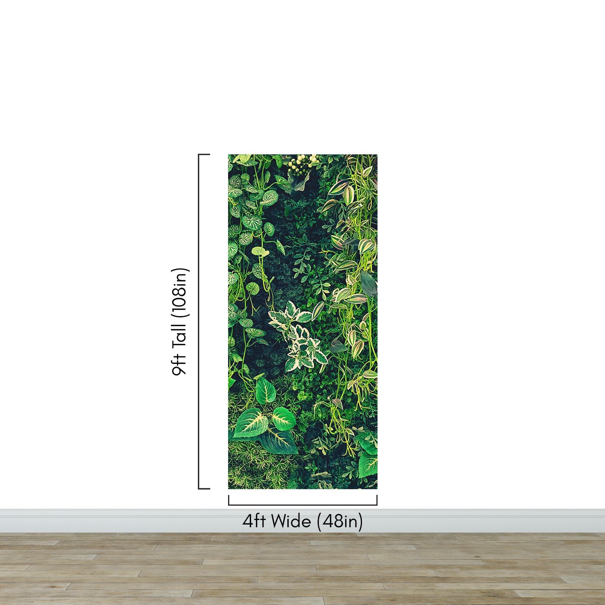 Greenery Jungle Bush Wallpaper Mural. Tropical Leaves / Fern Wallpaper