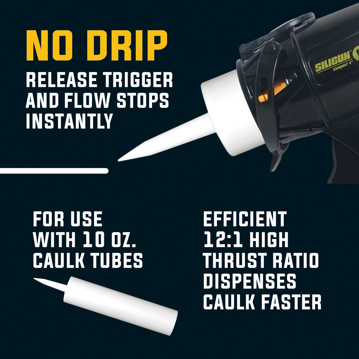 SILIGUN™ Classic Compact 4" Caulking Gun - Complete Kit