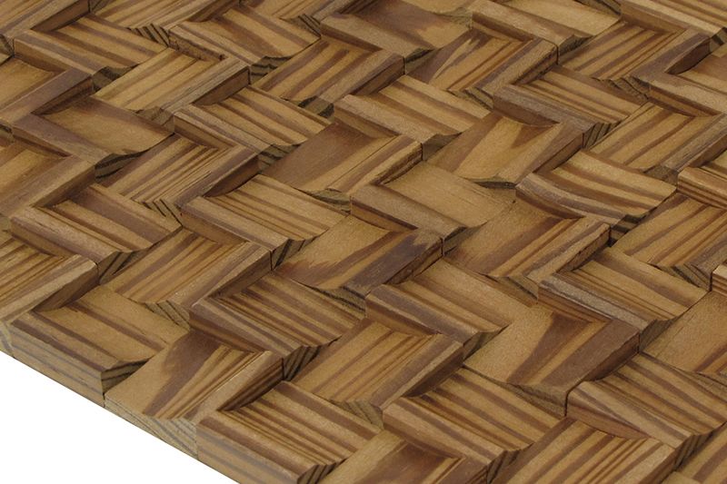 US Pine Infinity Thermowood Mesh-mounted Mosaic Wall Tile - Livfloors