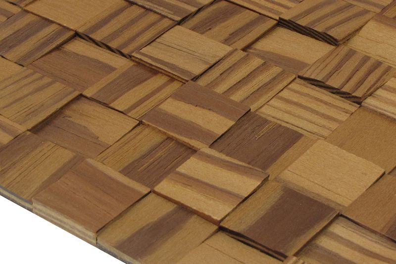 US Pine Natural Thermowood Mesh-mounted Mosaic Wall Tile - Livfloors C
