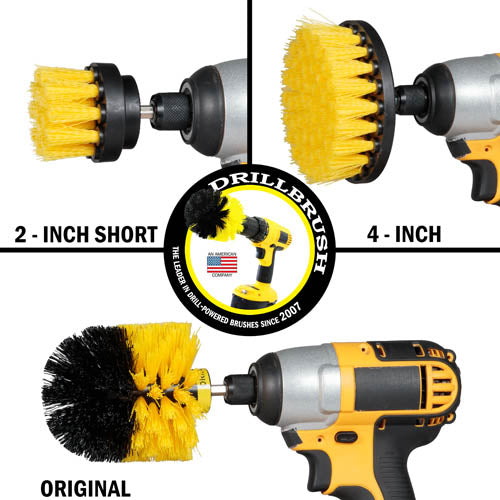 Original, 4in, & 2in Yellow Brushes - Medium Stiffness - Bathroom & Sh
