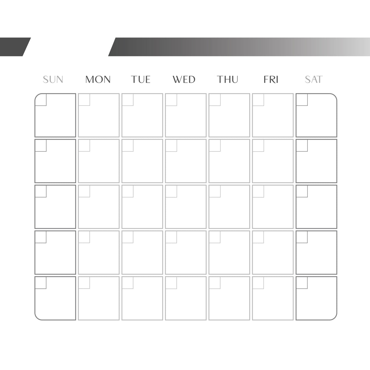 Calendars: Minimal Modern One Month Calendar Dry Erase - Removable Adh