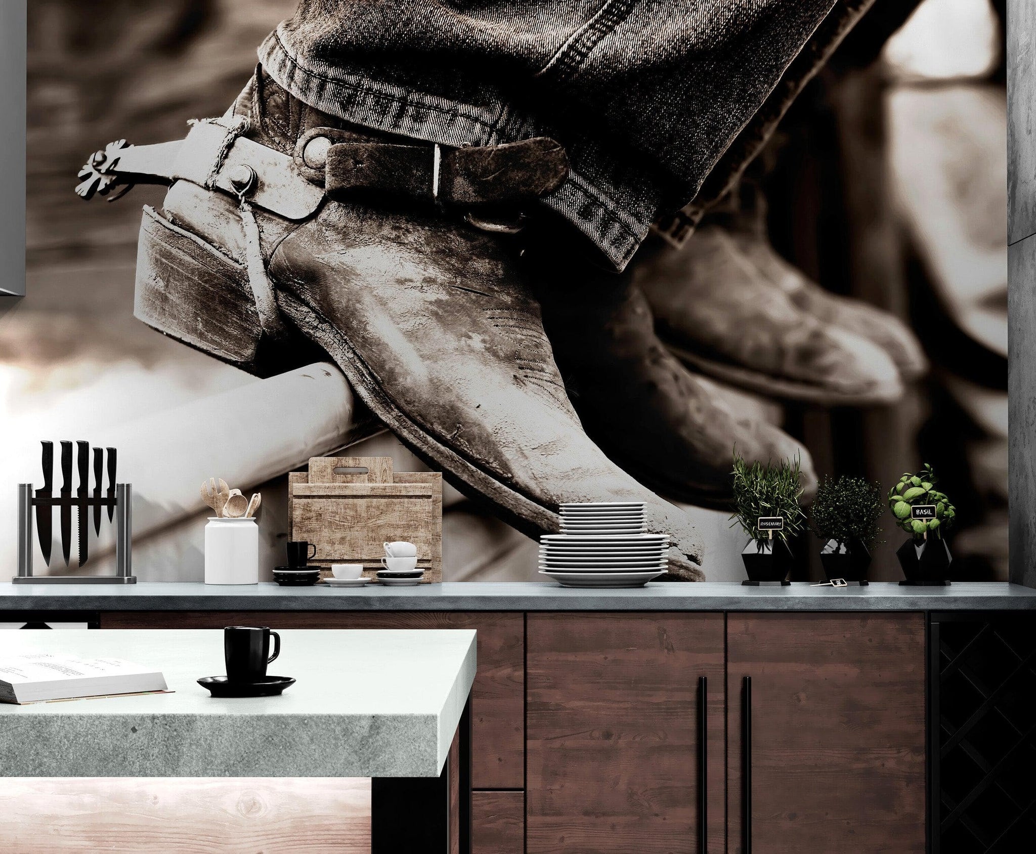 Vintage Cowboy Themed Wallpaper Southwestern Wallpaper, Western Wall