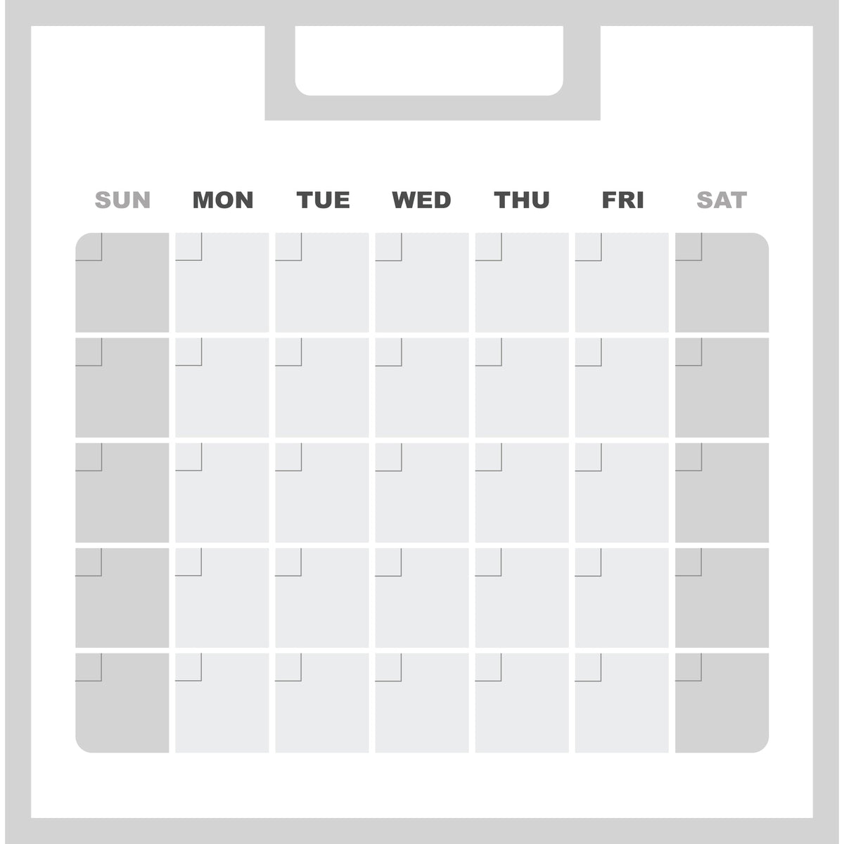 Calendars: Grey Square Modern One Month Calendar Dry Erase - Removable