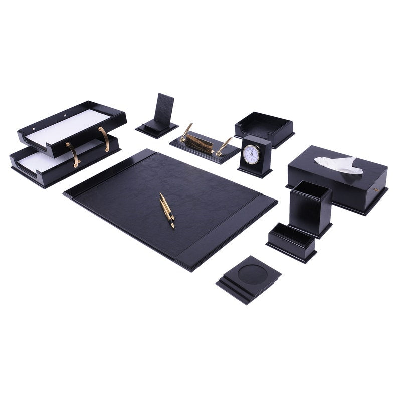 MOOG Prestige Wood Desk Set - Walnut- 12PCS
