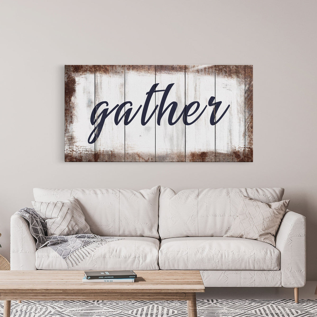 Gather Canvas Sign, Gather Wood Sign, Dining Room Sign, Large Gather S