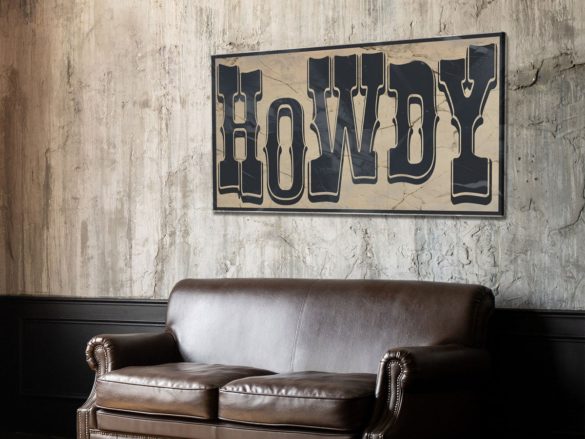 Typography Art Print "Howdy" - Western Decor, Southwestern Wall Art, C
