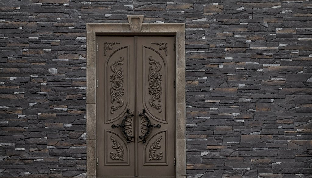 Inka Dark Rundle Black Slate Look Manufactured Stone Handmade Veneer
