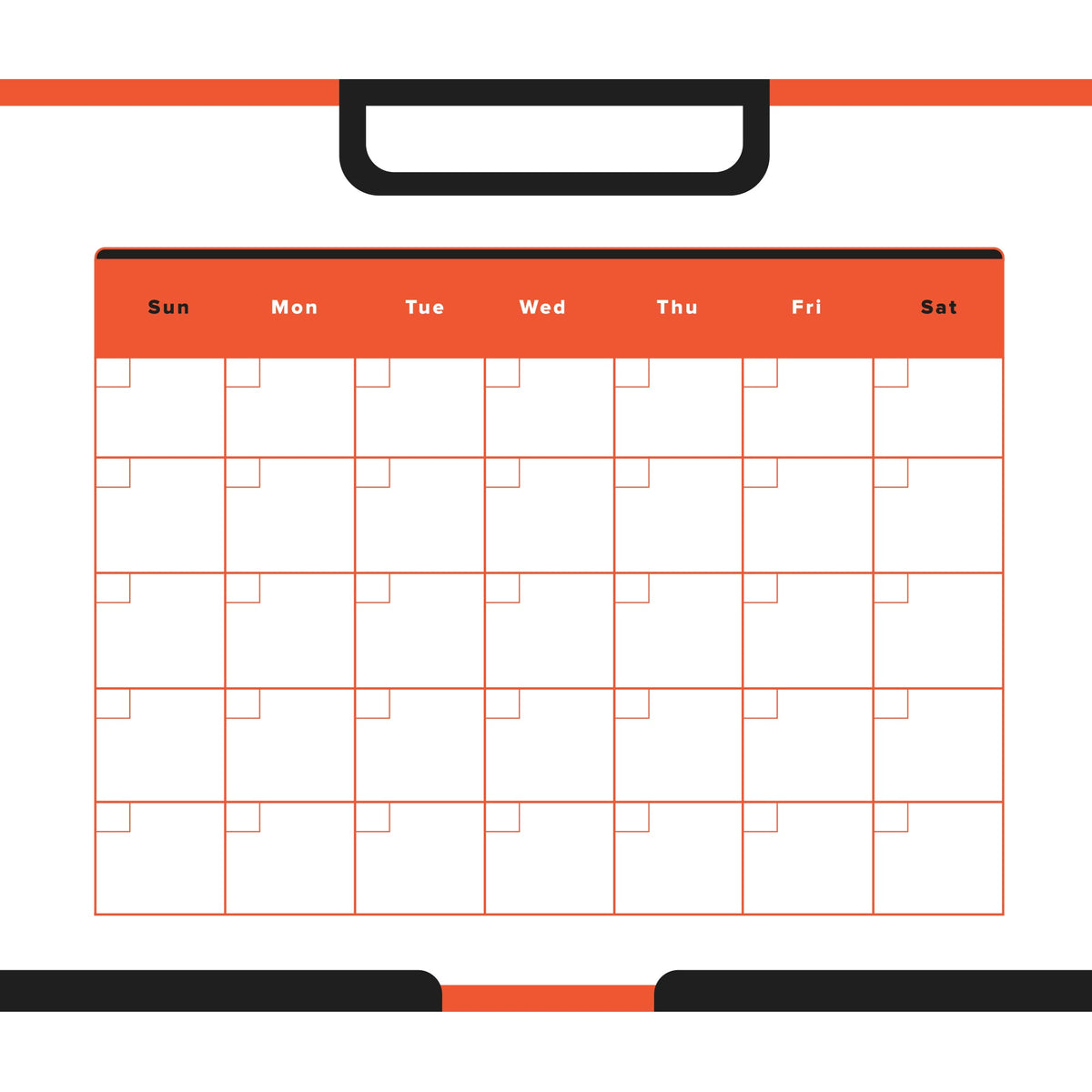 Calendars: Upside Down Modern One Month Calendar Dry Erase - Removable