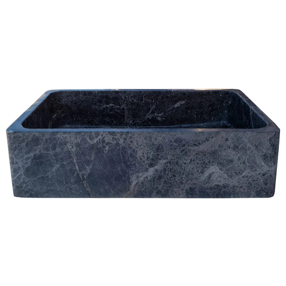 Natural Stone Sirius Black Marble Rectangular Above Vanity Bathroom Si