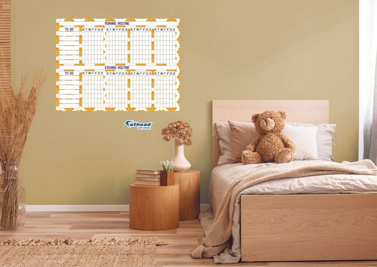 Chart: Honeycomb Routine Chart Dry Erase - Removable Adhesive Decal